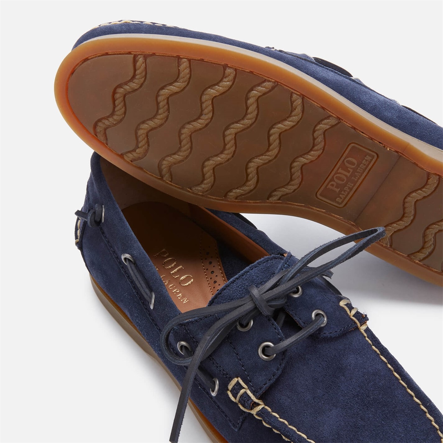 RALPH LAUREN | Men's Suede Bluetooth Boat Shoes | Men | Newport Navy ...