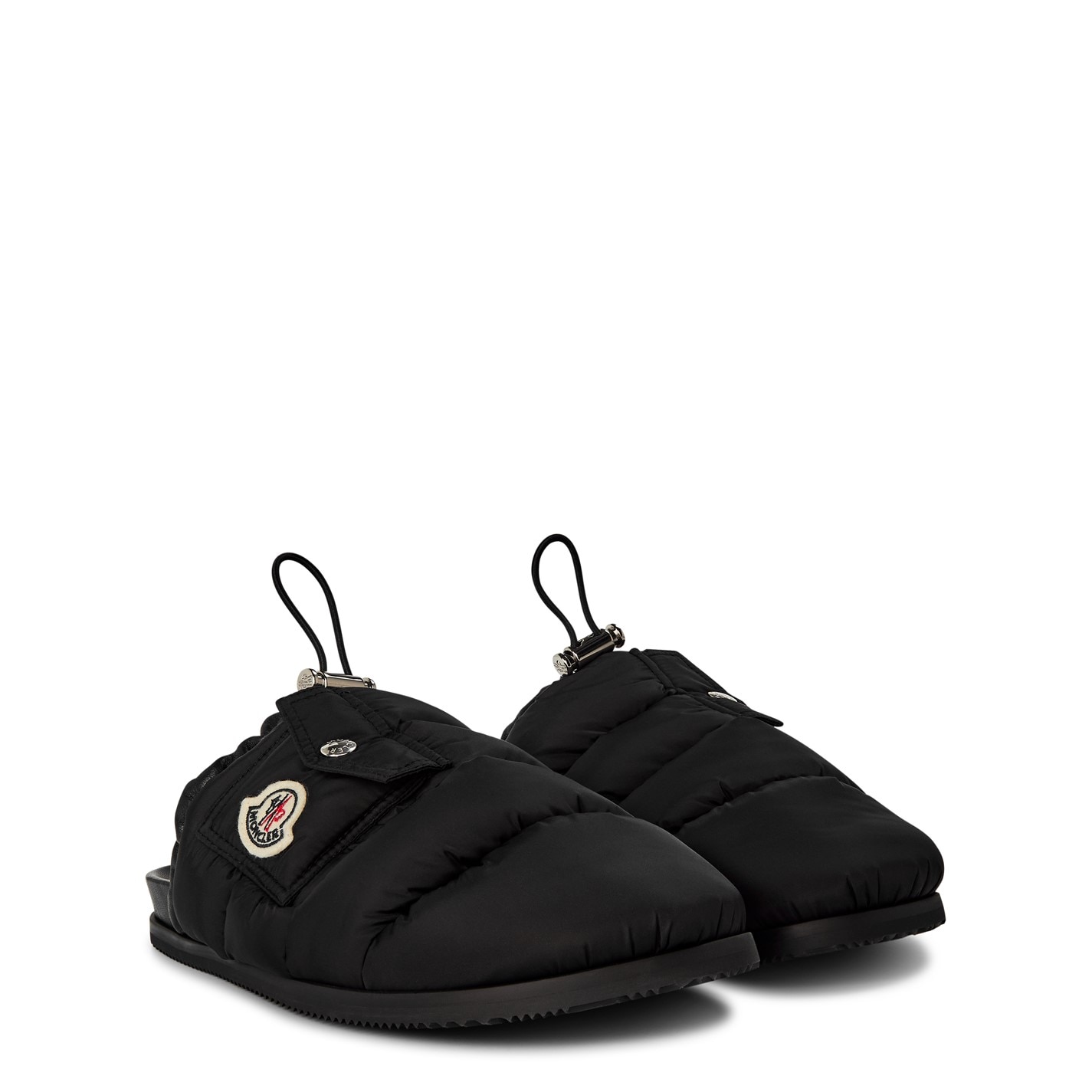 MONCLER | Mon Pocket Padded Leather Mules | Women | Black 999 | Flannels