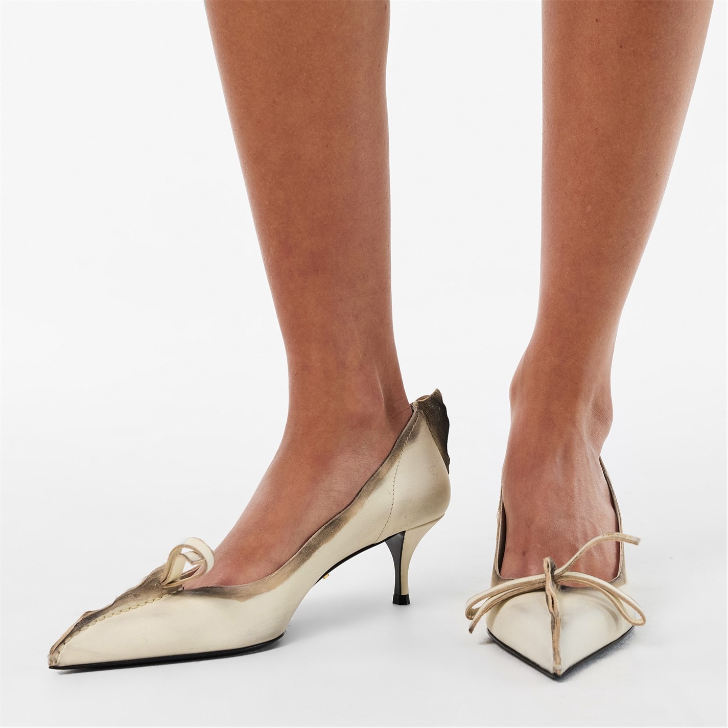 PRADA | Women's Pointed Toe Stiletto Court Shoes | Women | Talco White ...
