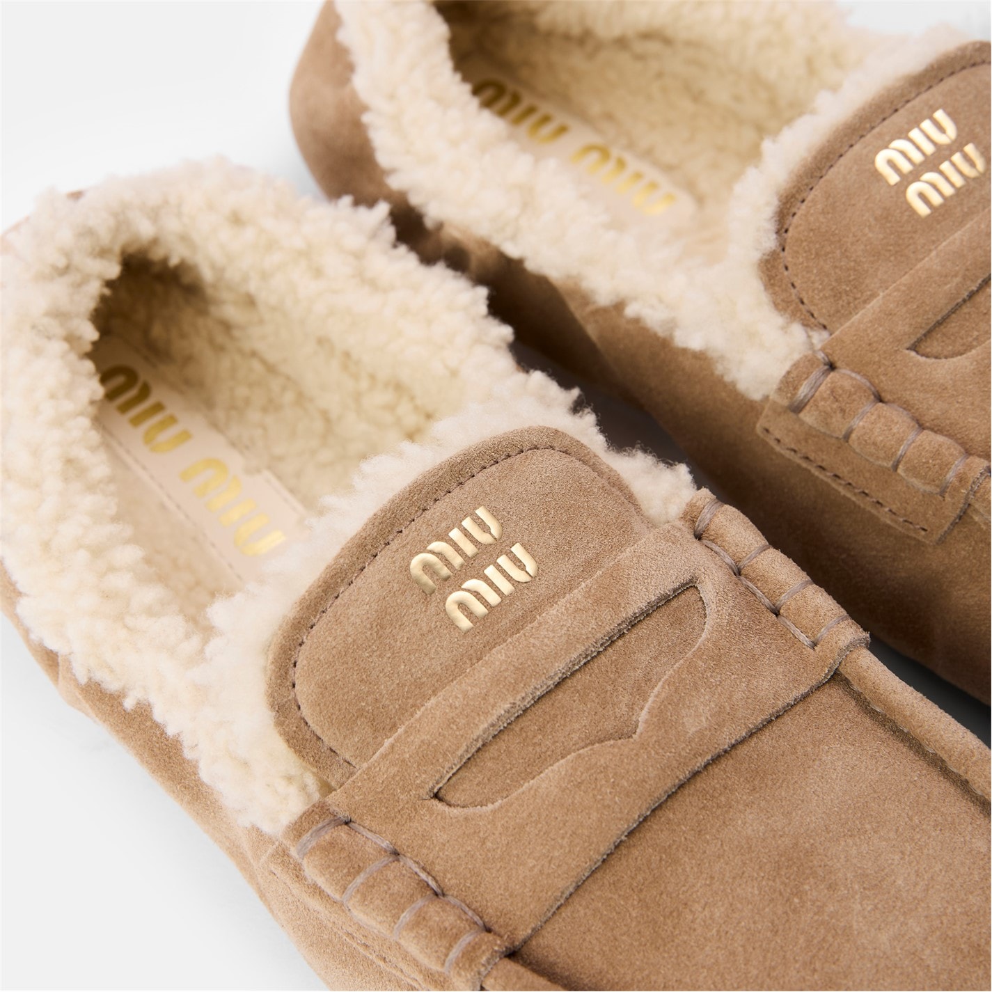 MIU MIU | Women's Cosy Shearling Loafers | Women | Deserto | Flannels