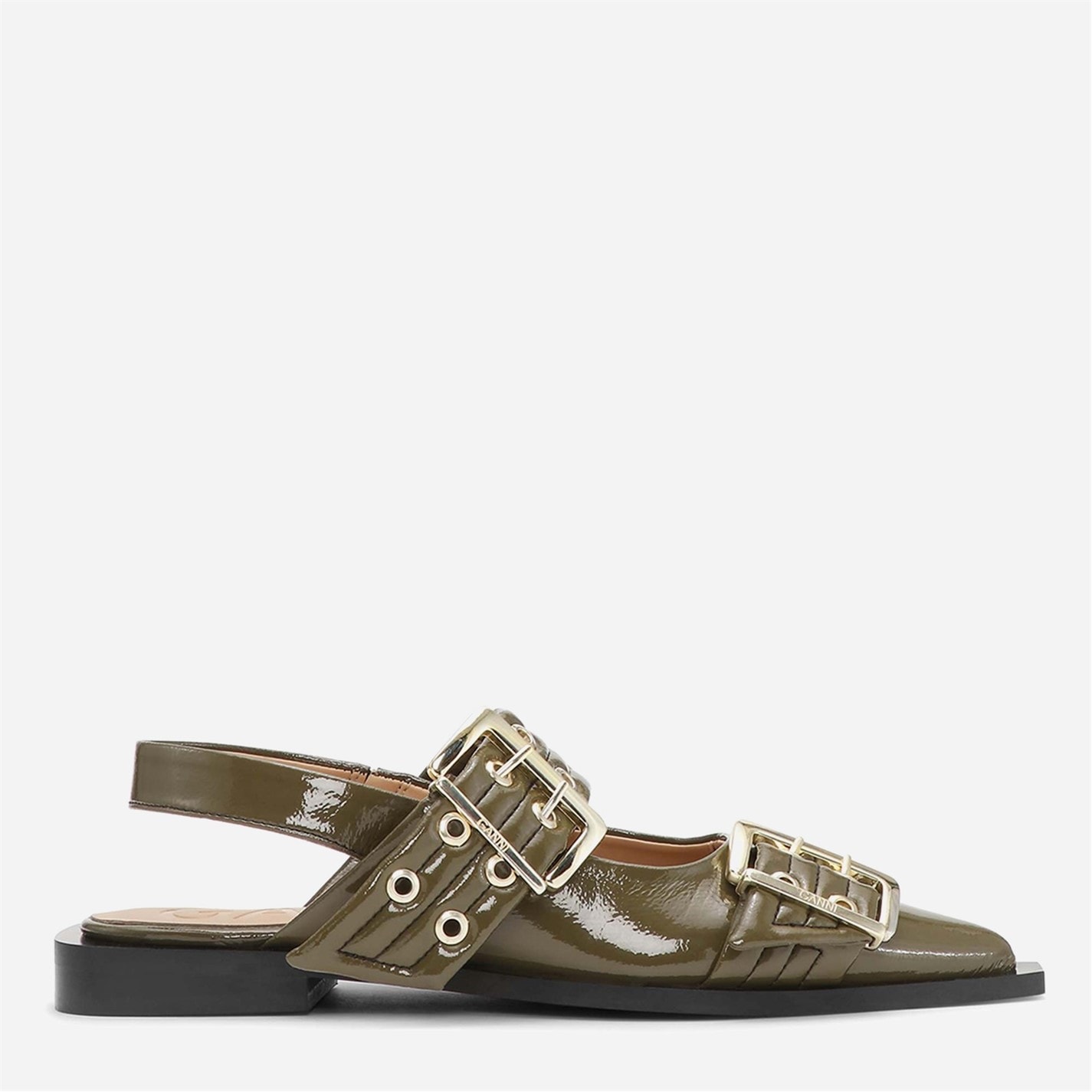 GANNI | Women's Ballet Pumps | Women | Military Olive | Flannels