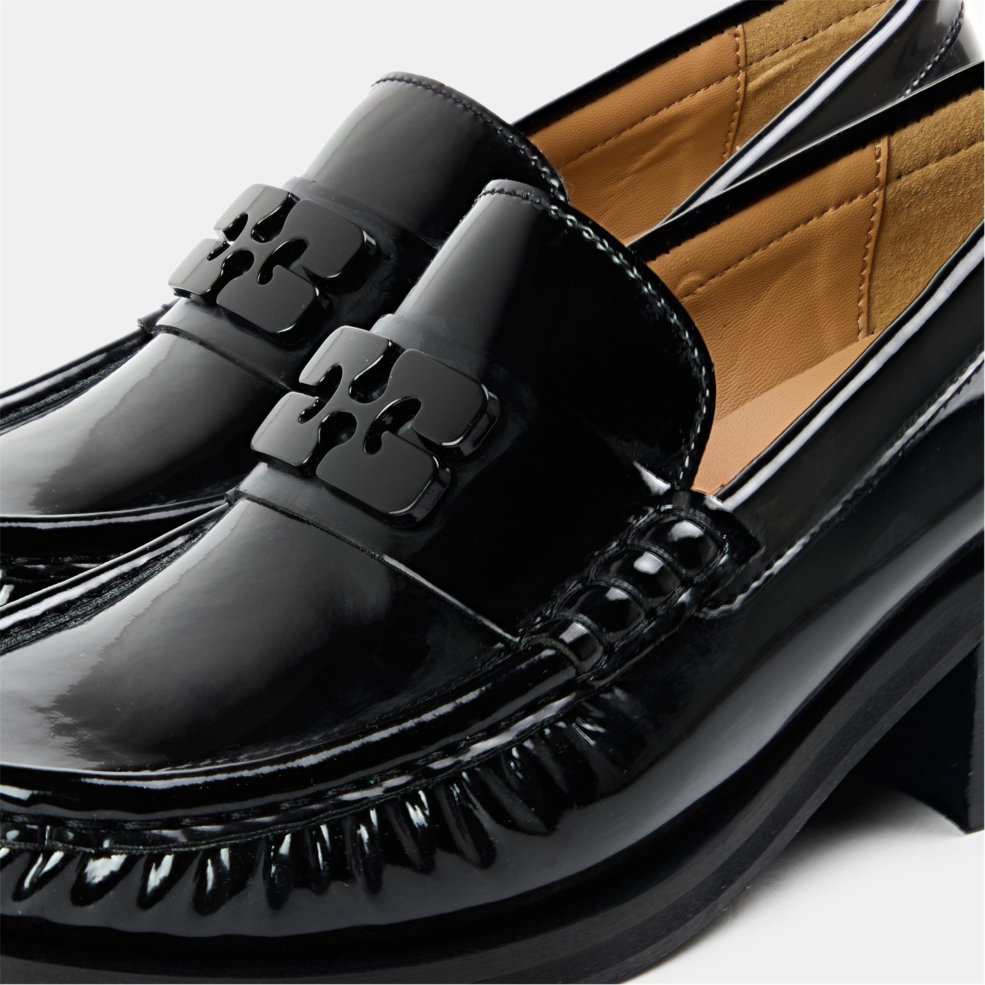 GANNI | Women's Mid Heel Loafers | Women | Black | Flannels
