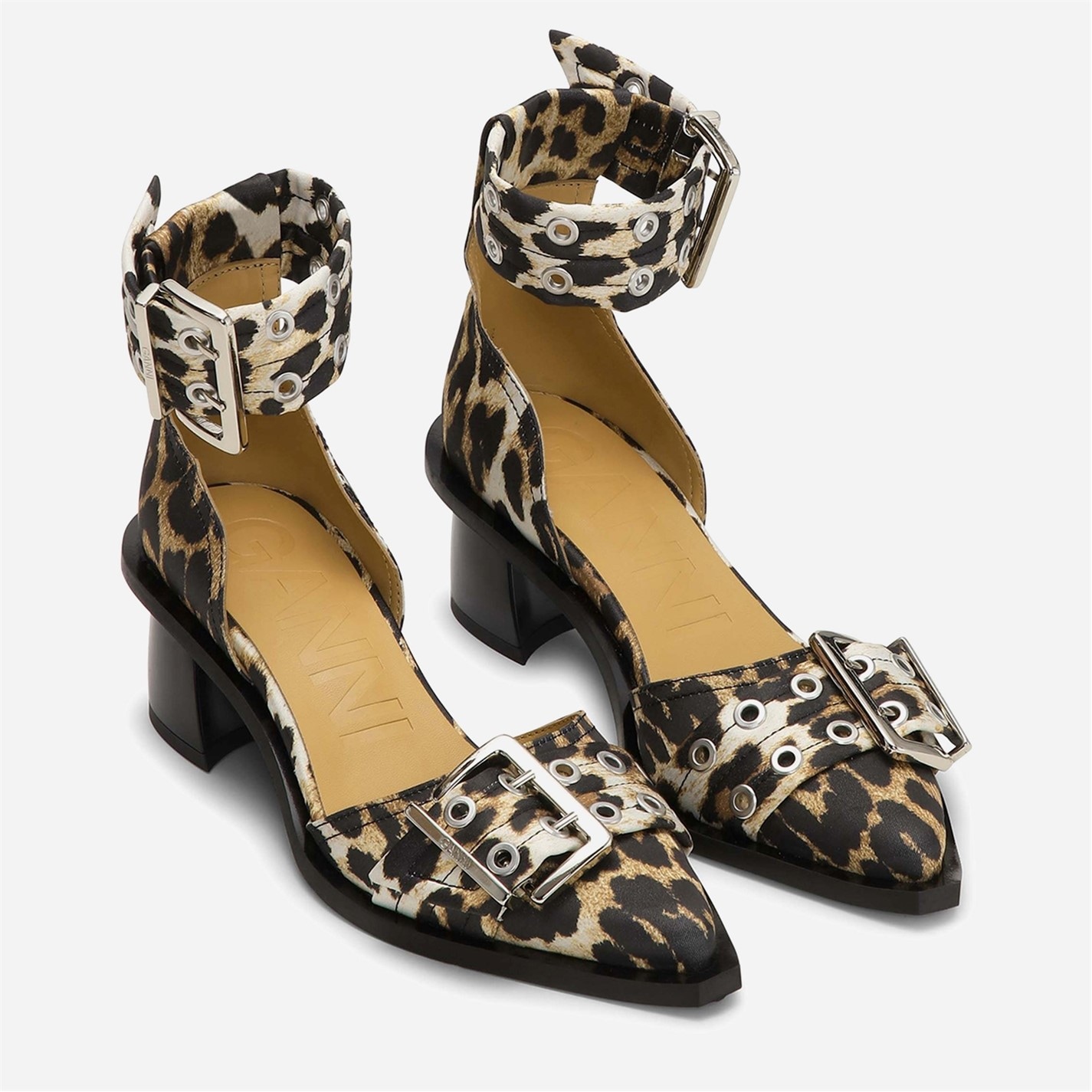 GANNI | Women's Block Heel Court Shoes | Women | Leopard | Flannels