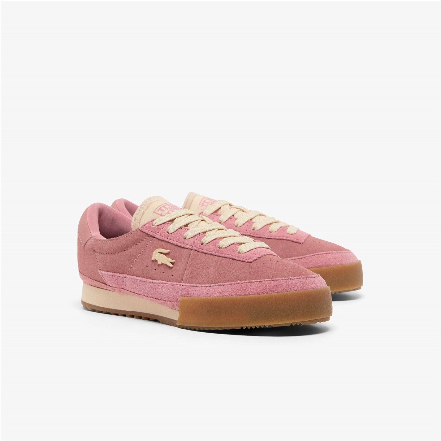 Lacoste | Women's Aura Suede Low-Top Trainers | Women | Pink/Gum | Flannels