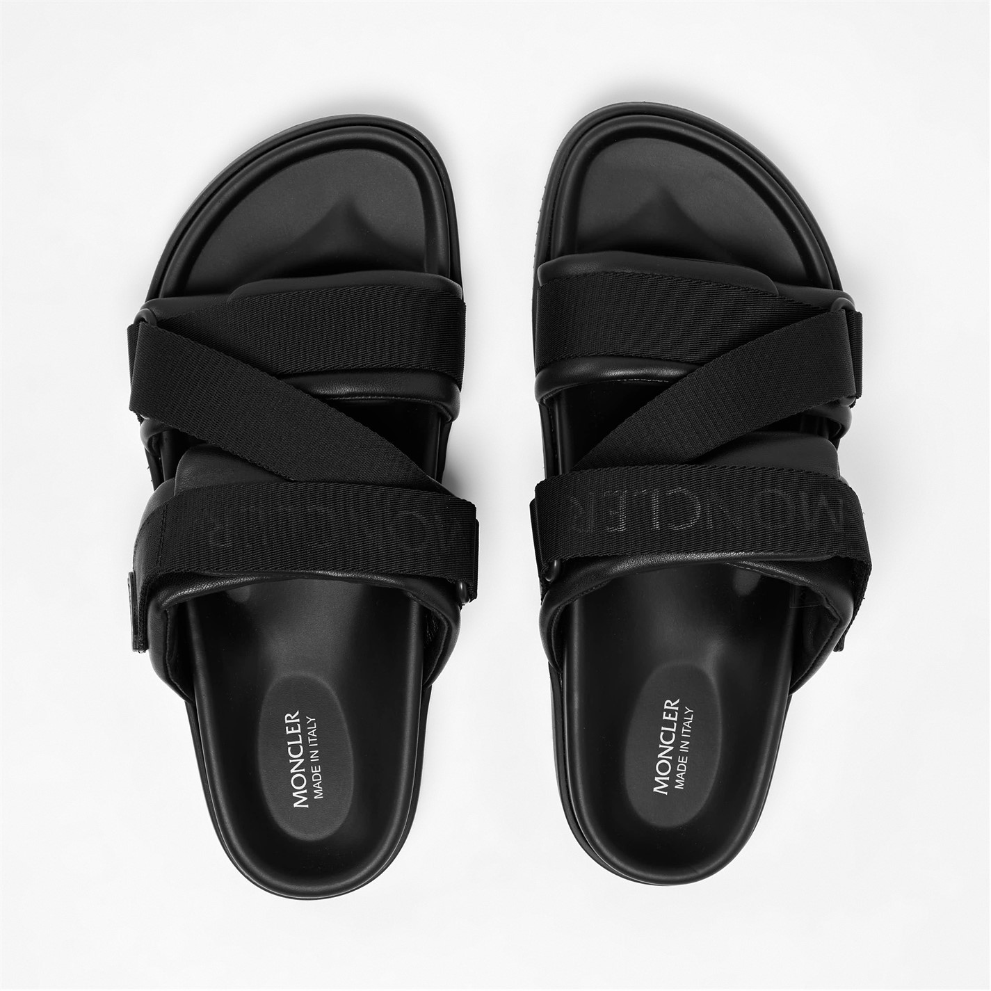 MONCLER | Women's Strap Flat Sandals | Women | Black 999 | Flannels