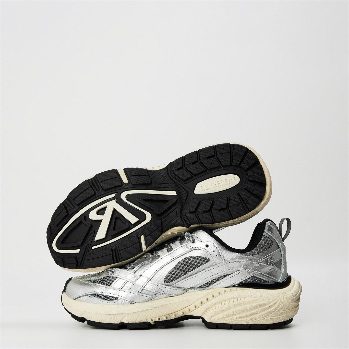 REPRESENT | Women's Storm Runner Chunky Trainers | Women | Silver ...