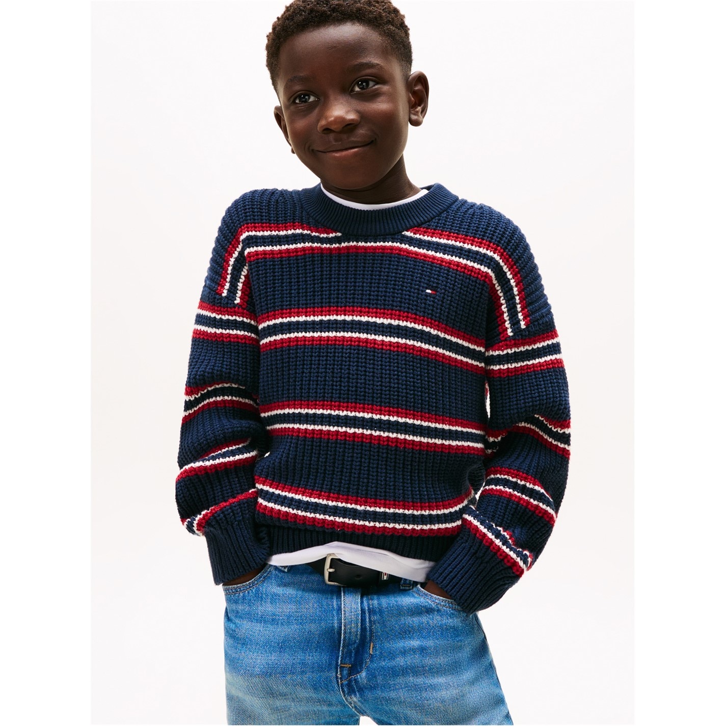 Tommy Hilfiger | Kids' Crew Neck Jumper | Kids | Navy Multi 0A4 | Flannels