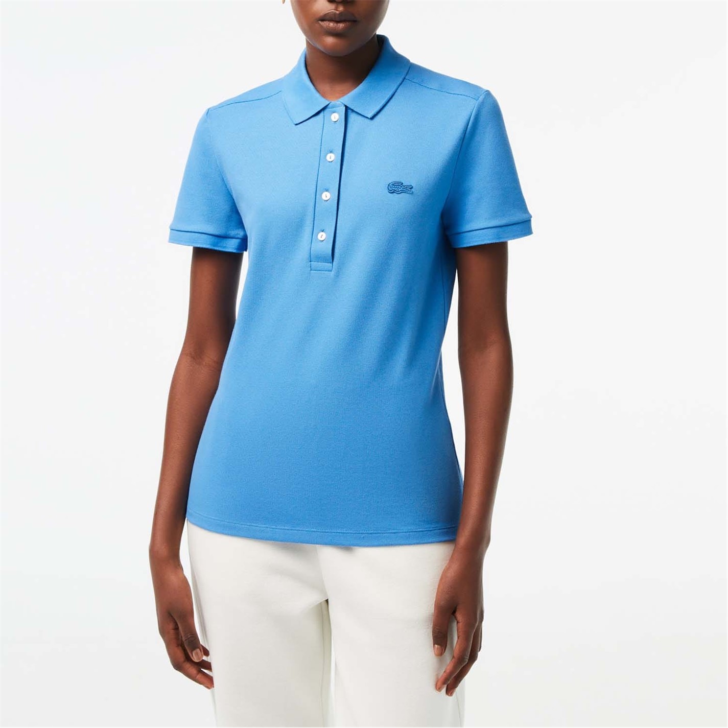 Lacoste | L.12.D Slim Fit Stretch Mini Piqu¿ Polo Shirt | Women | Blue ...