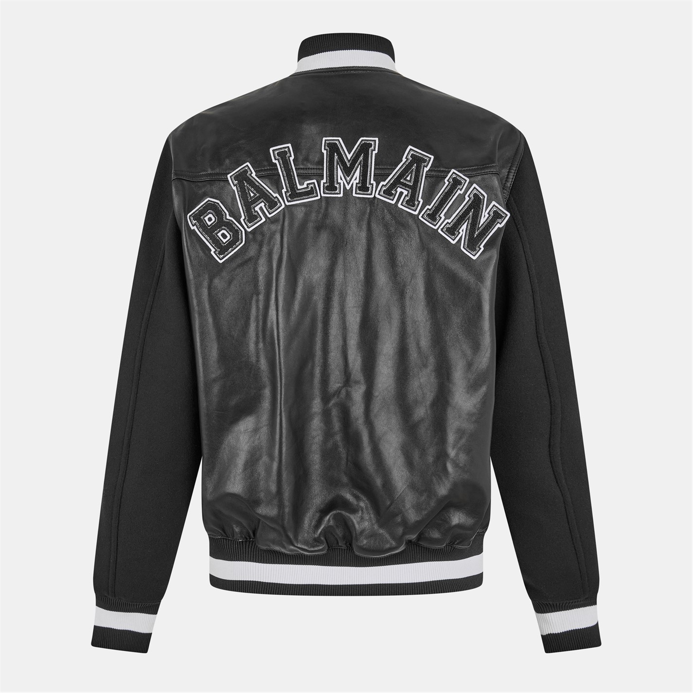 BALMAIN | Men's Logo Press-Stud Varsity Jacket | Men | Black | Flannels