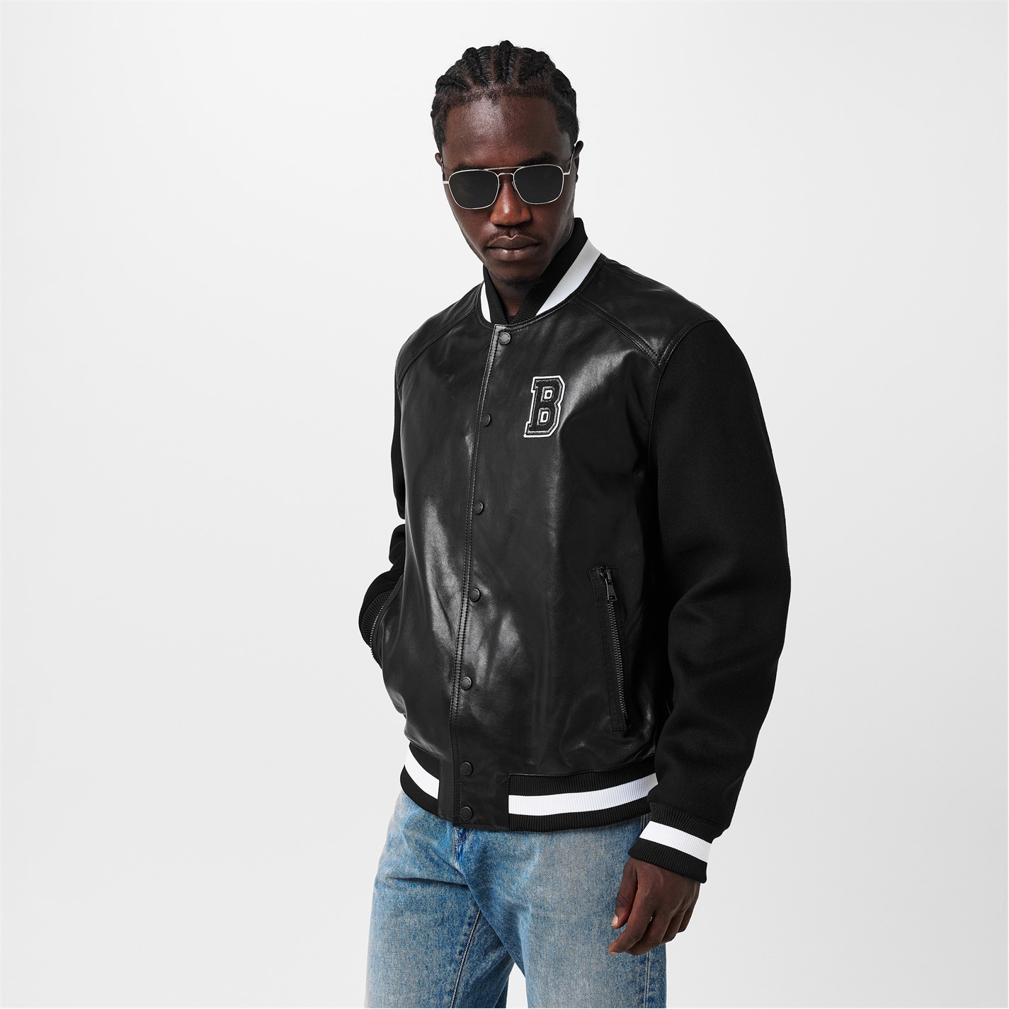 BALMAIN | Men's Logo Press-Stud Varsity Jacket | Men | Black | Flannels