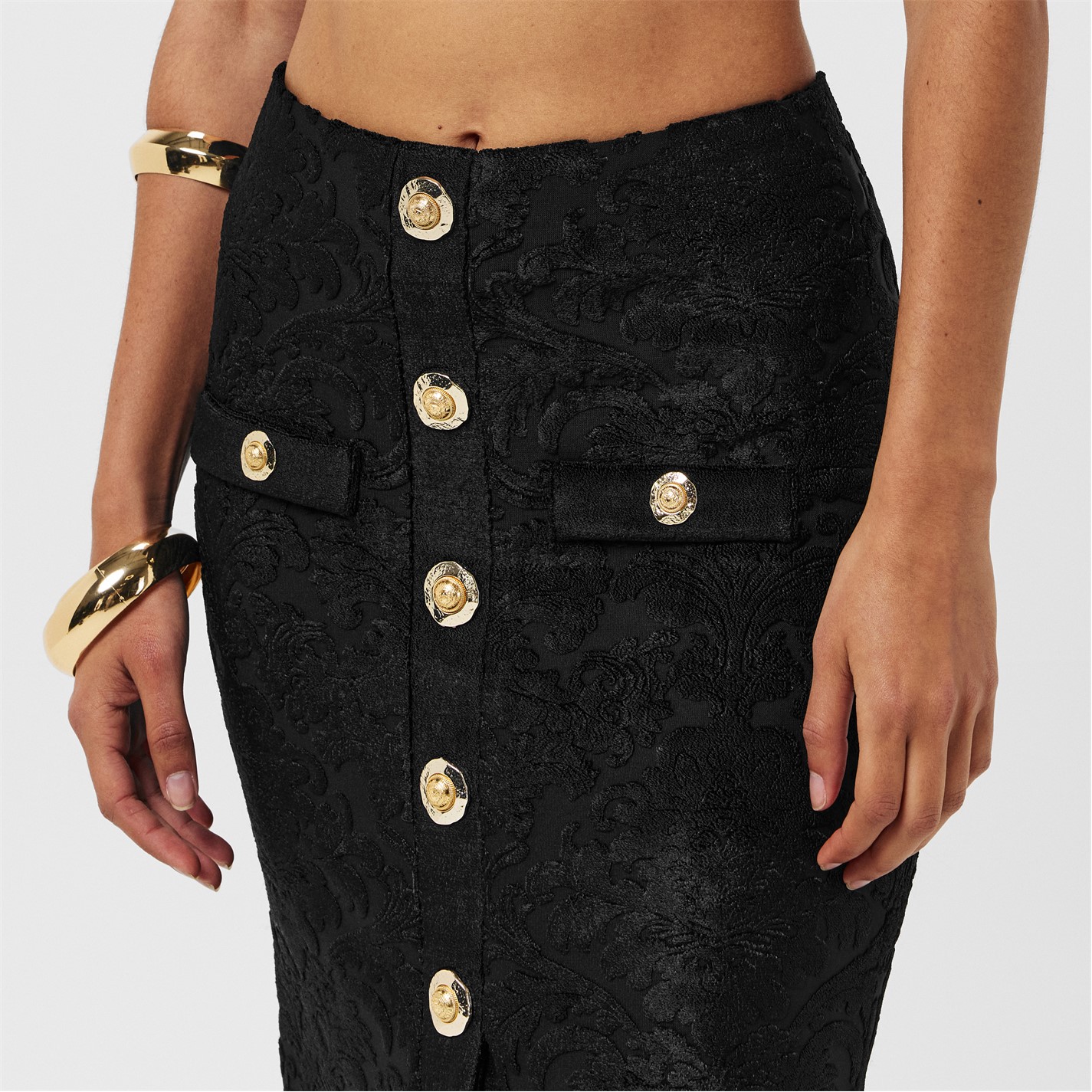 BALMAIN | Women's Structured Tailored Midi Skirt | Women | Noir | Flannels