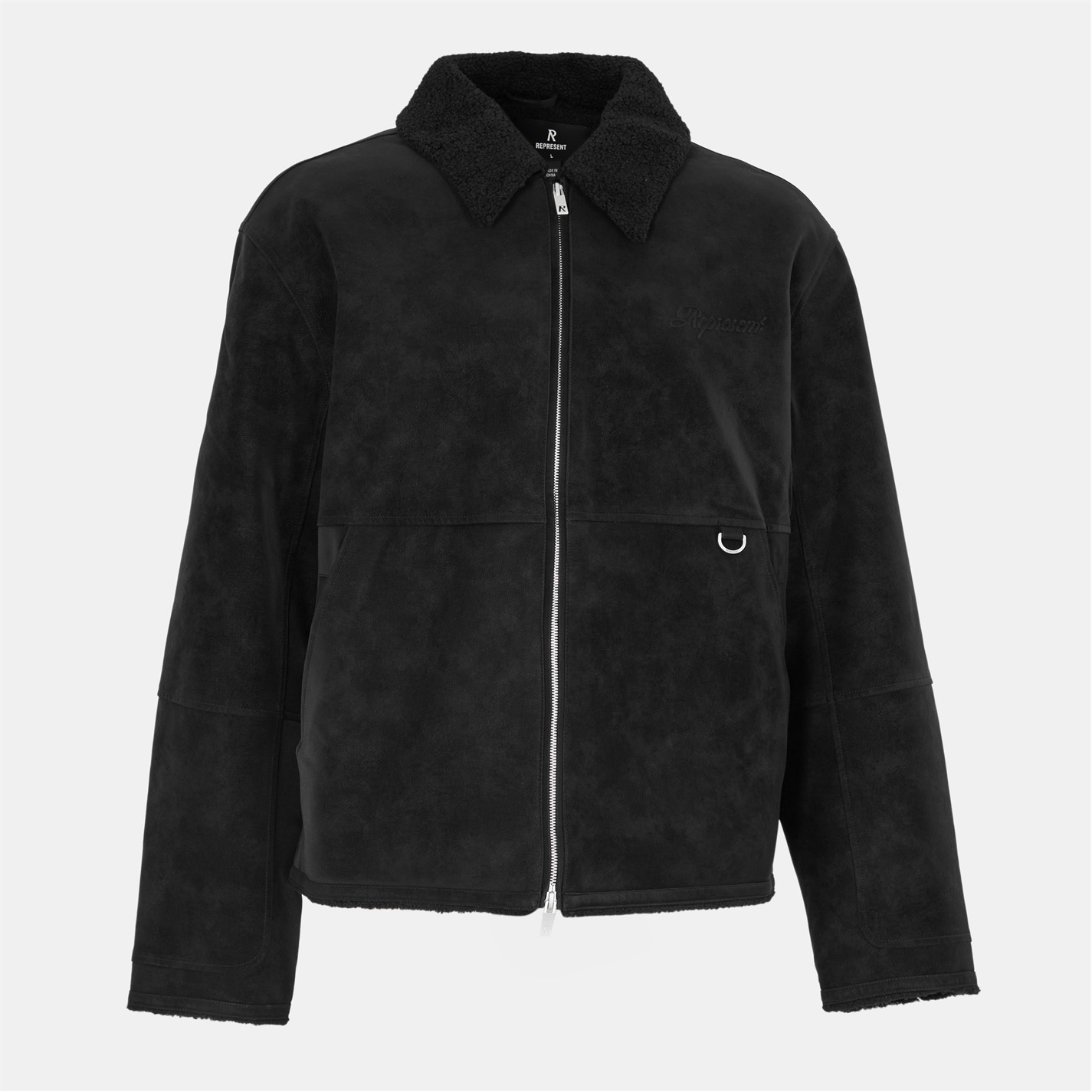REPRESENT | Men's Tailored Fit Shearling Jacket | Men | Jet Black ...