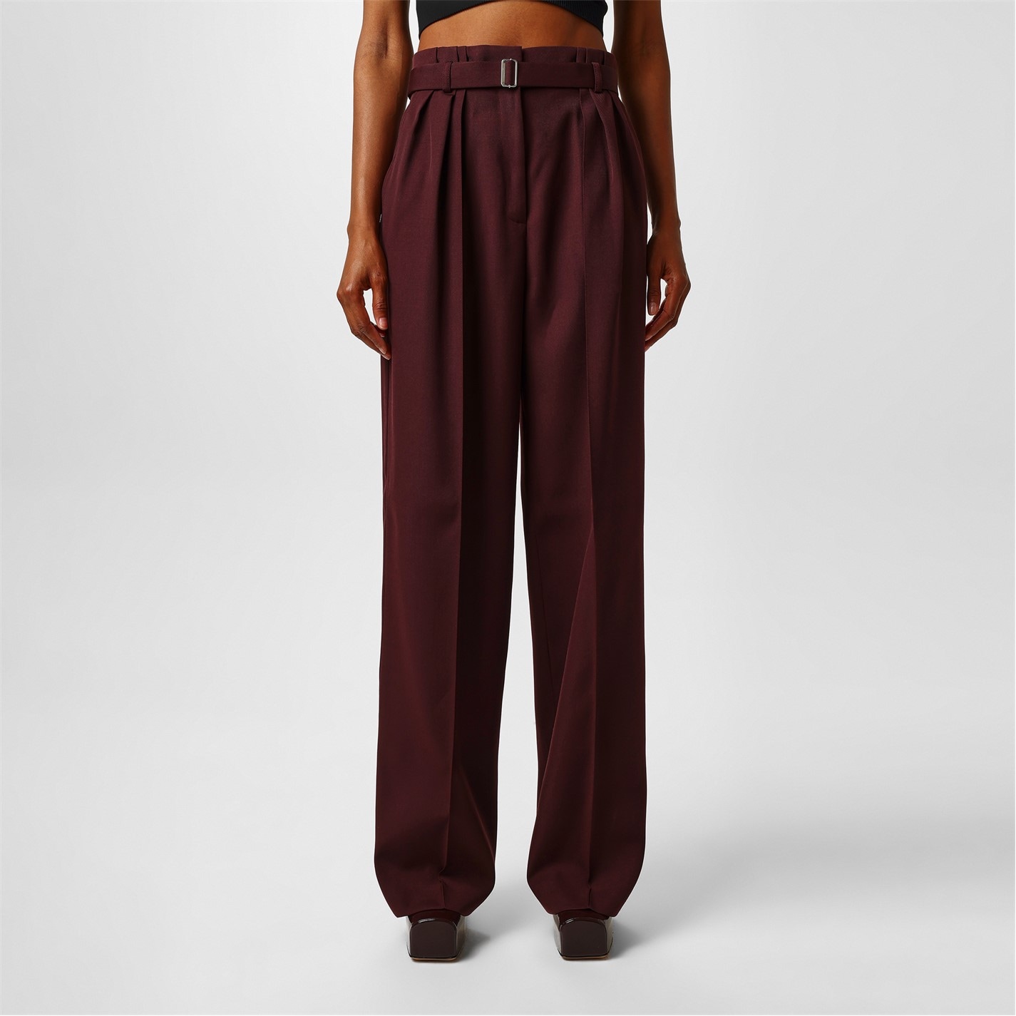 LANVIN | Women's Structured Fit Tailored Trousers | Women | Burgundy ...