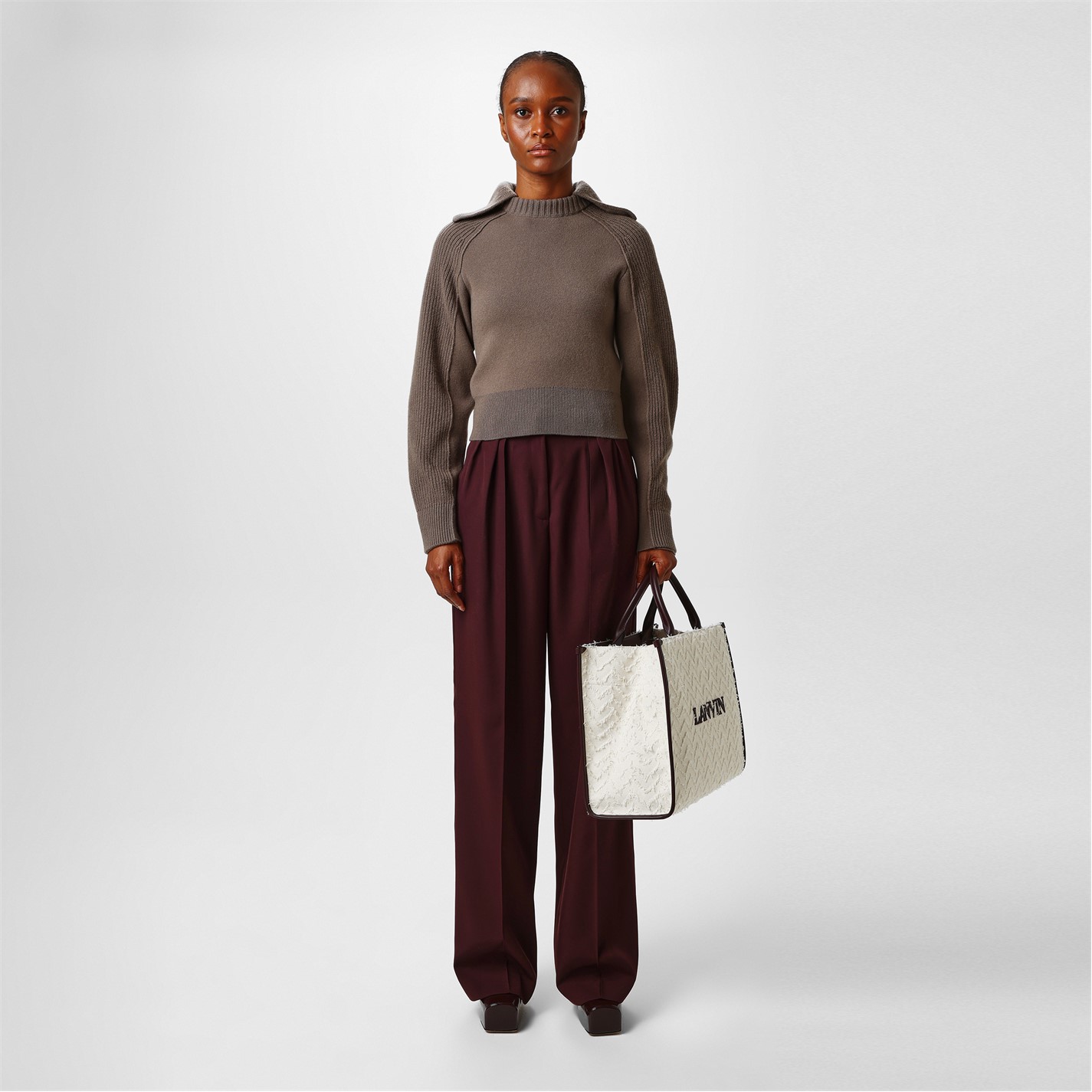 LANVIN | Women's Structured Fit Tailored Trousers | Women | Burgundy ...