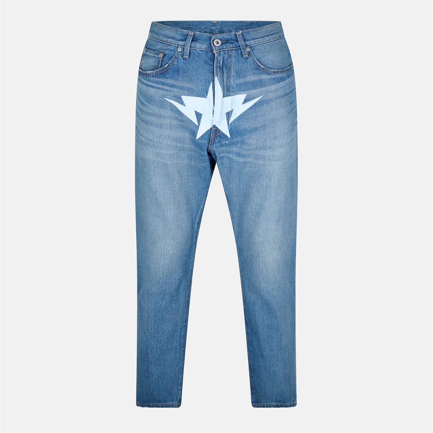 A BATHING APE | Men's Denim Wide Leg Jeans | Men | Light Indigo | Flannels