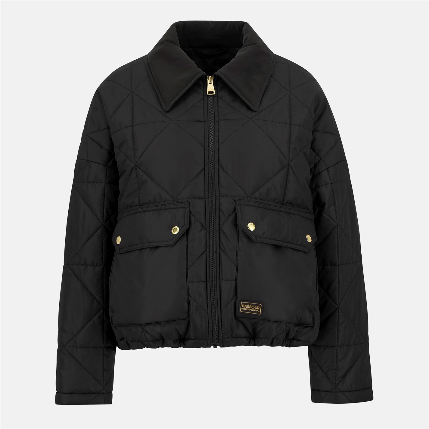 Barbour International | Women's Juliana Velvet Collar Cropped Quilted ...