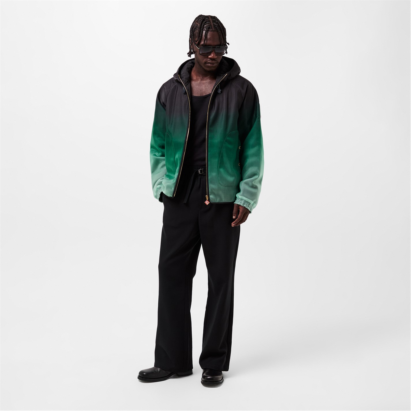 CASABLANCA | Men's Gradient Lightweight Windbreaker | Men | Black/Green ...