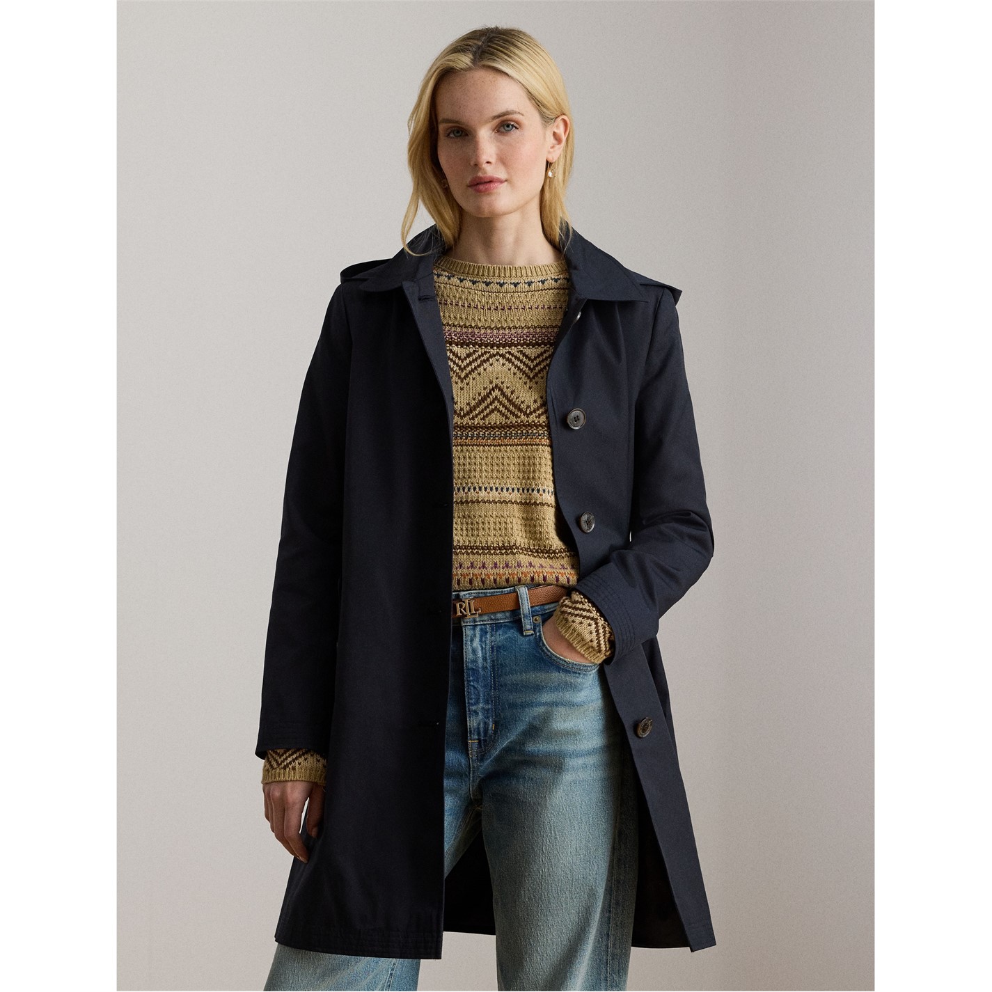 Lauren by Ralph Lauren | Women's Genuine Leather Structured Trench Coat ...