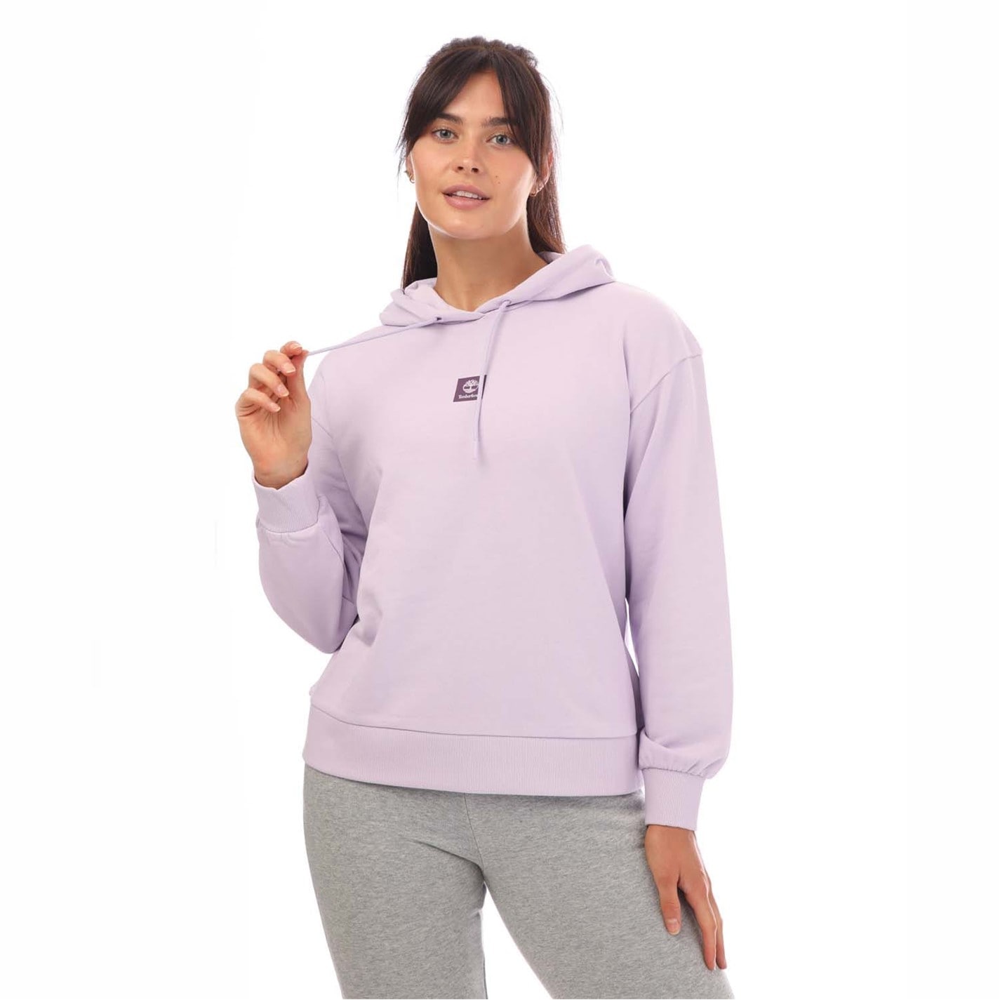 Timberland | Stack Logo Loopback Hoody | Women | Lilac | Flannels
