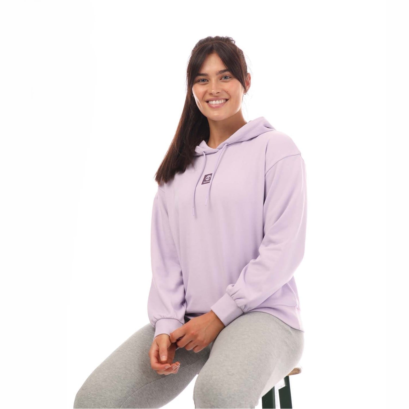 Timberland | Stack Logo Loopback Hoody | Women | Lilac | Flannels