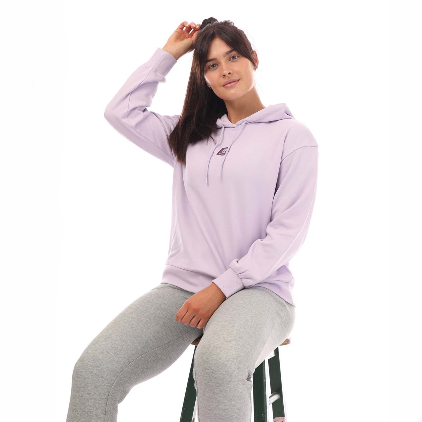 Timberland | Stack Logo Loopback Hoody | Women | Lilac | Flannels