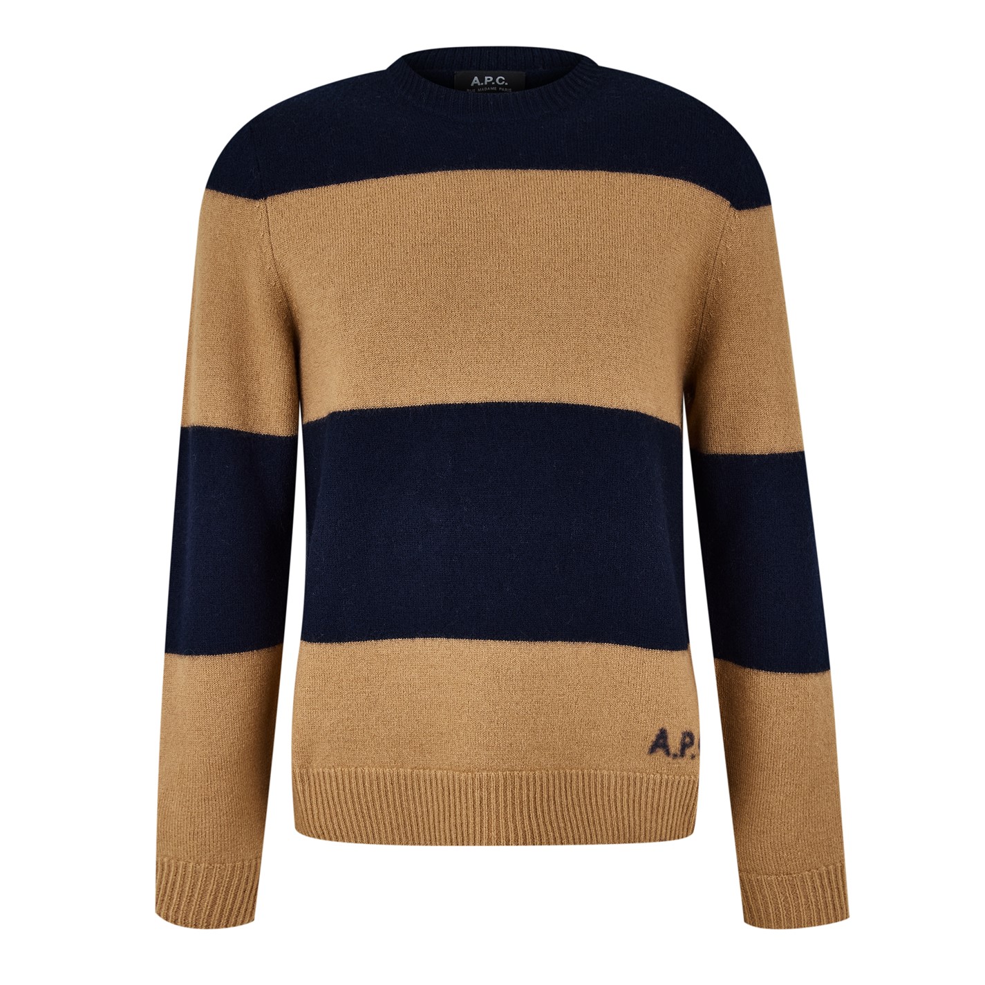 APC | Men's Edwardo Crew Neck Jumper | Men | Dark Navy Iak | Flannels