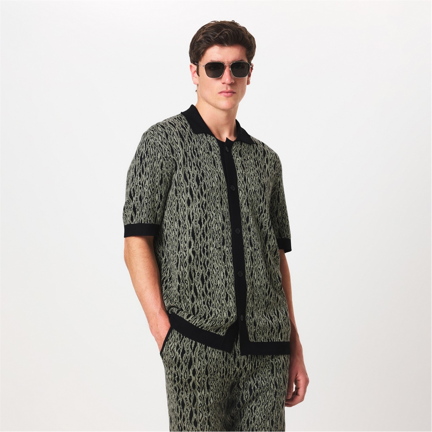 Hugo | Men's Knit Top | Men | Open Green 391 | Flannels