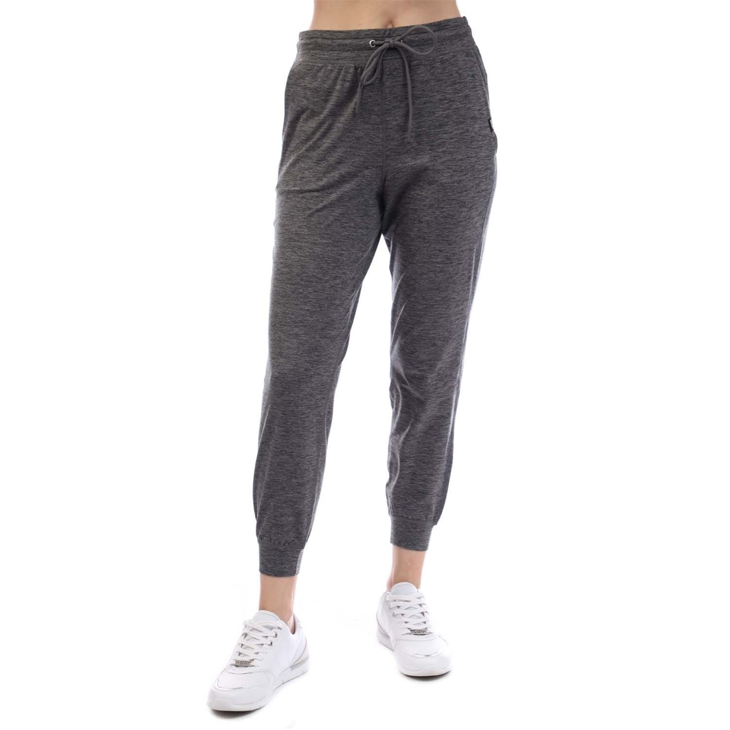 DKNY | Cropped High Rise Slim-Fit Jogger | Women | Grey Black | Flannels
