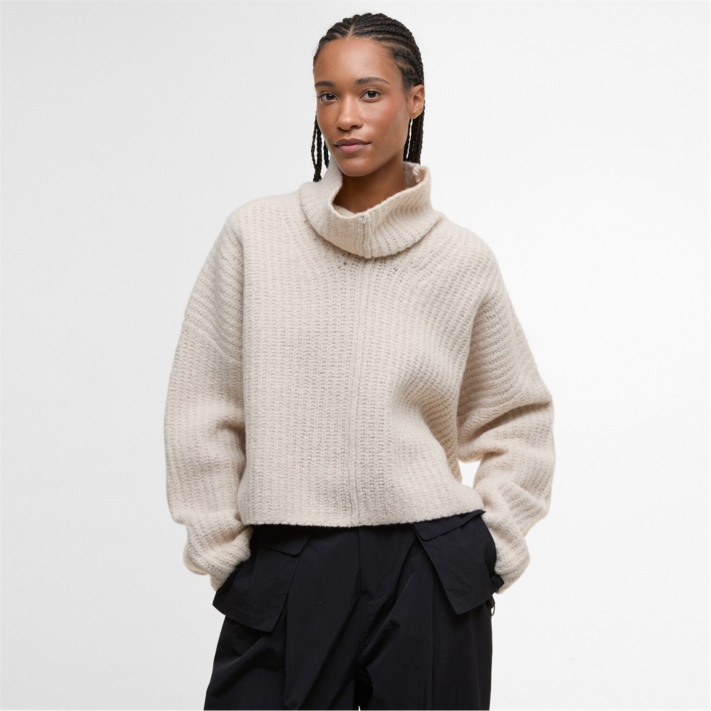 Barbour | Women's Imelda Knitted Turtle Neck Jumper | Women | Aran ...