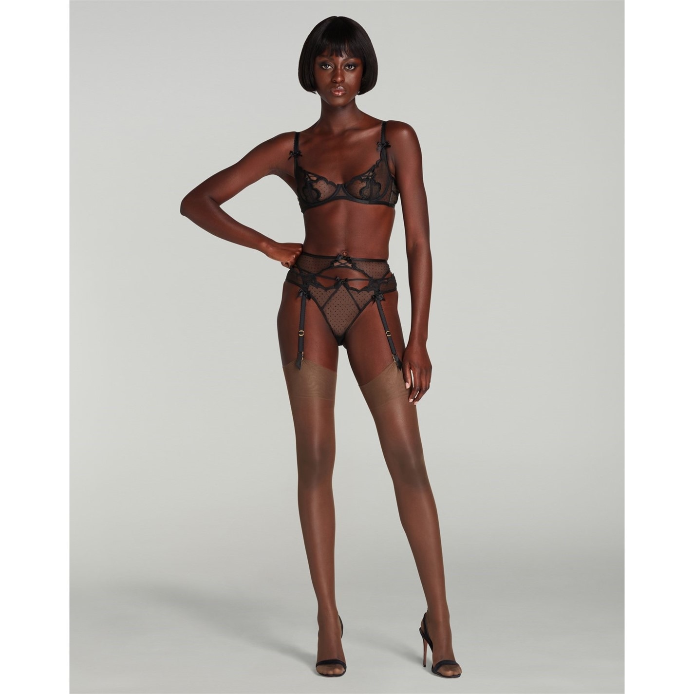 Agent Provocateur Katanah Suspender Women Black Flannels 5164