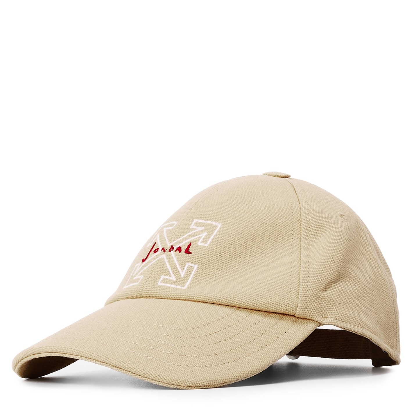 OFF WHITE | Men's Adjustable Baseball Cap | Men | Beige/Red | Flannels