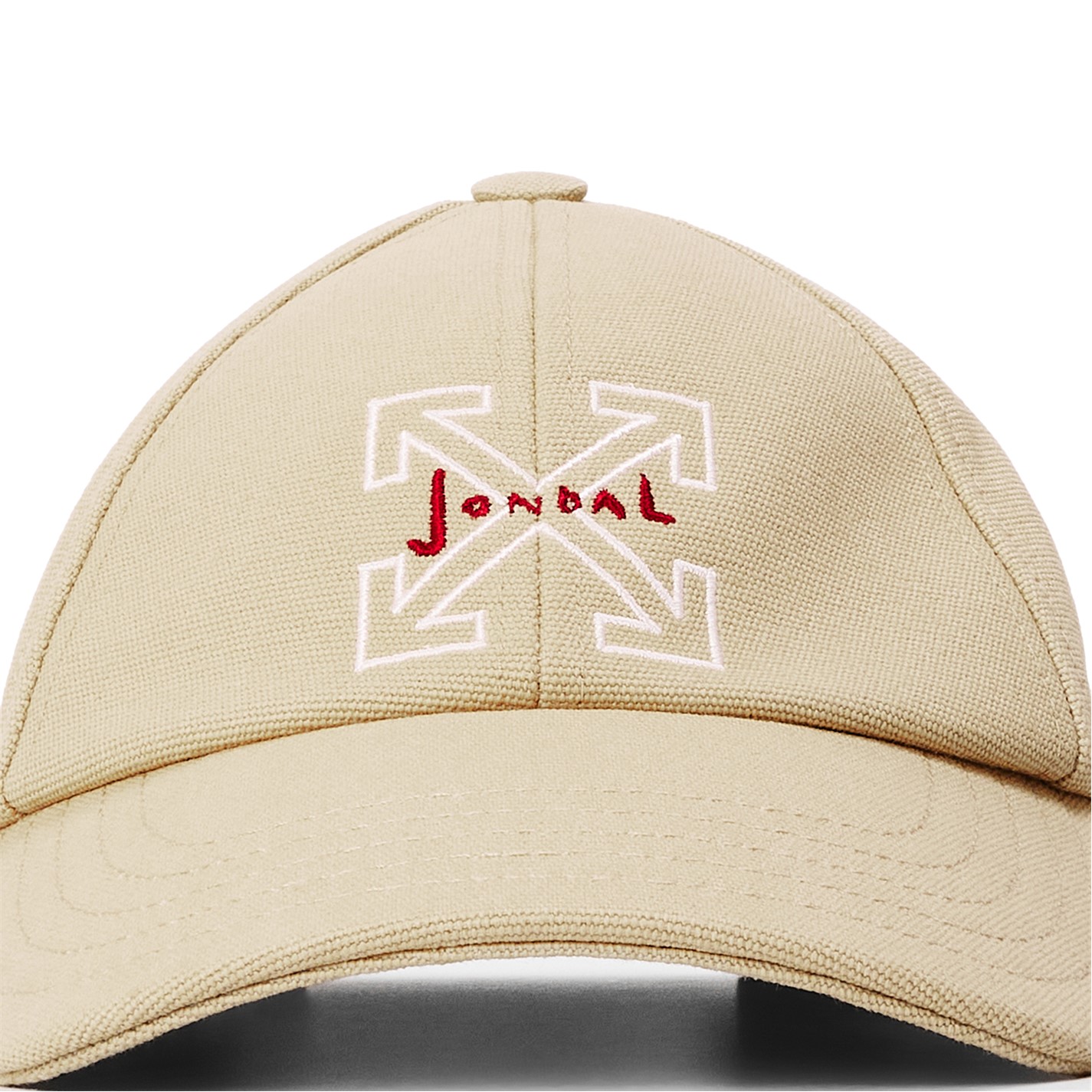 OFF WHITE | Men's Adjustable Baseball Cap | Men | Beige/Red | Flannels