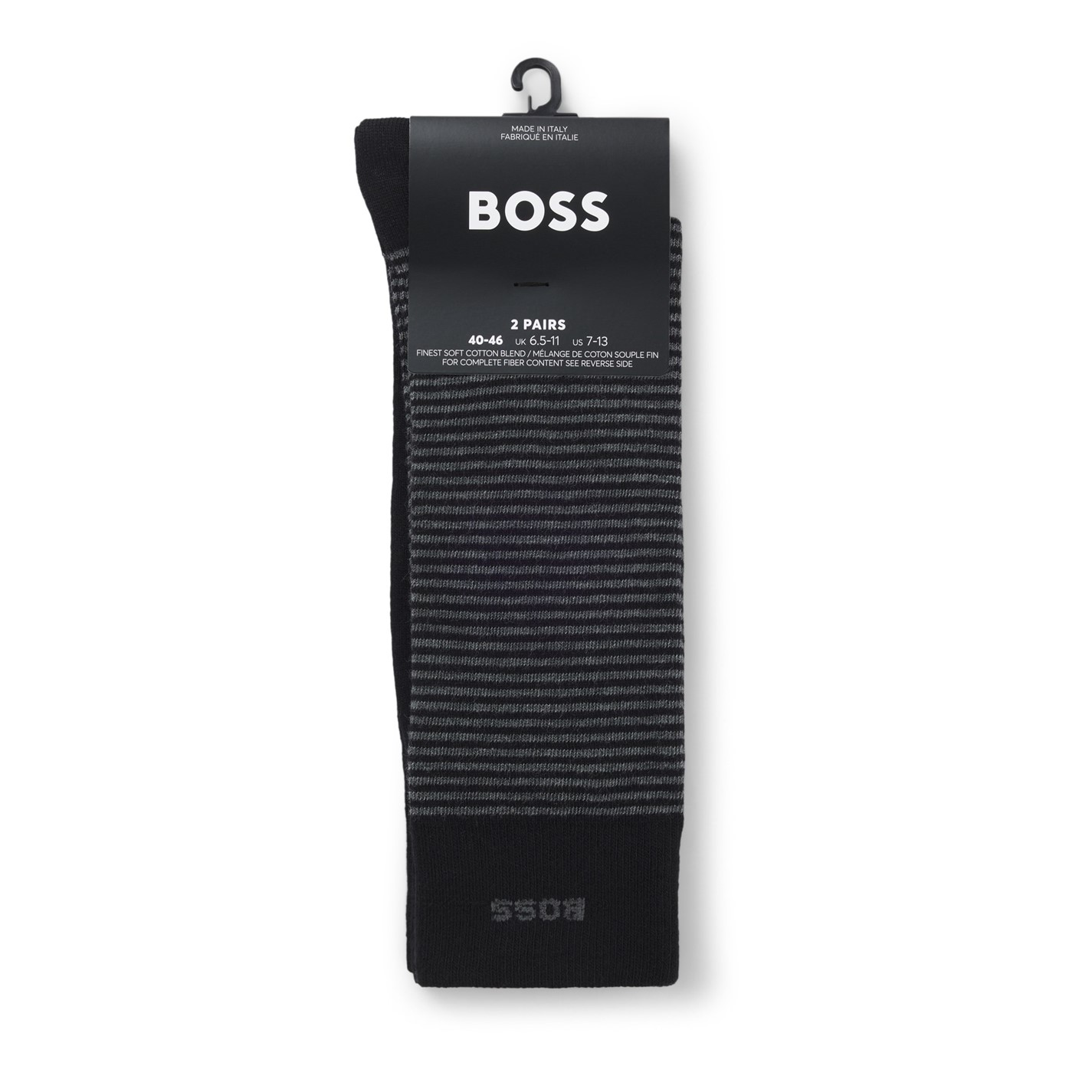 Boss | 2 Pack Striped Socks | Men | Crew Socks | Flannels