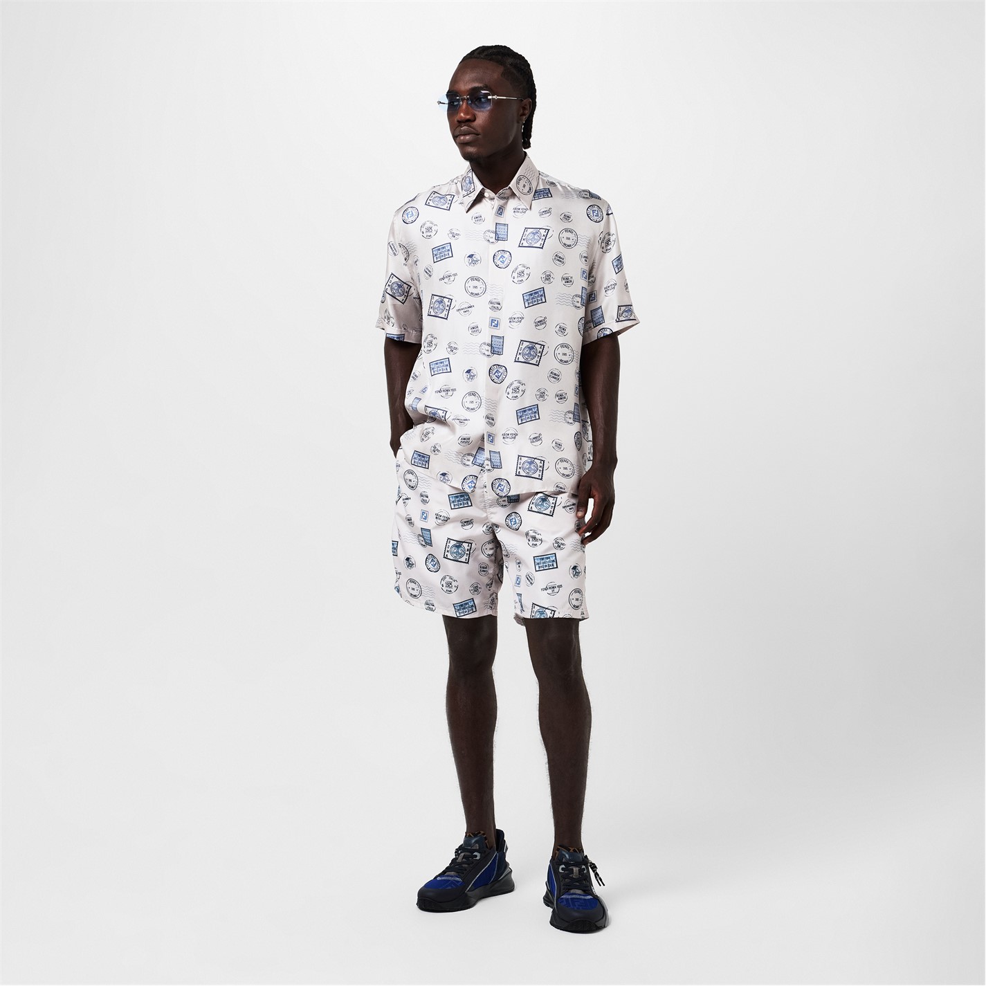 FENDI | Men's Postcard Woven Tracksuit Shorts | Men | Cream | Flannels
