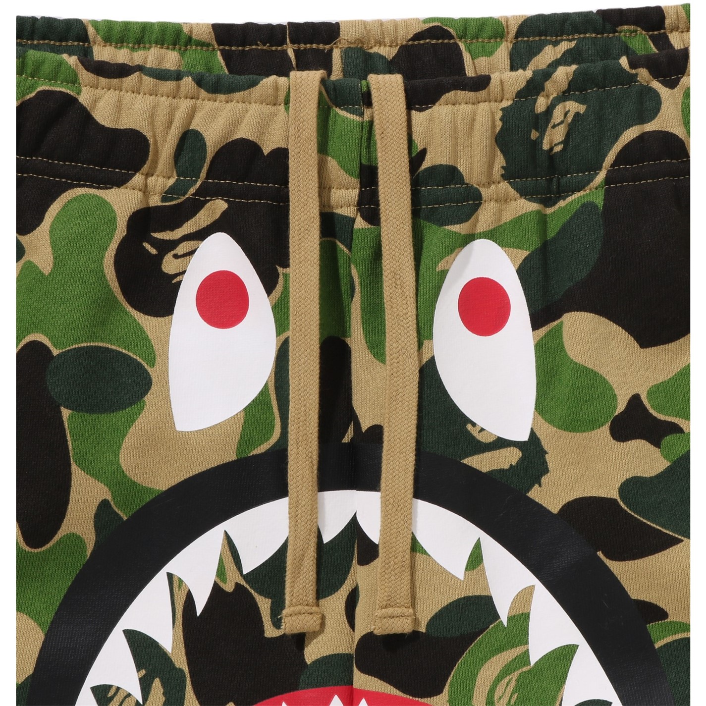 A BATHING APE | Men's Shark Fleece Jogger Shorts | Men | Green | Flannels