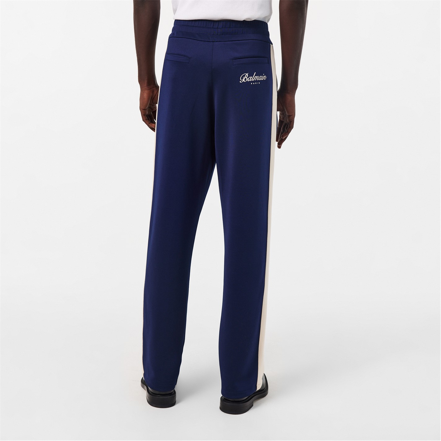 BALMAIN | Men's College Open Cuff Woven Joggers | Men | Blue | Flannels