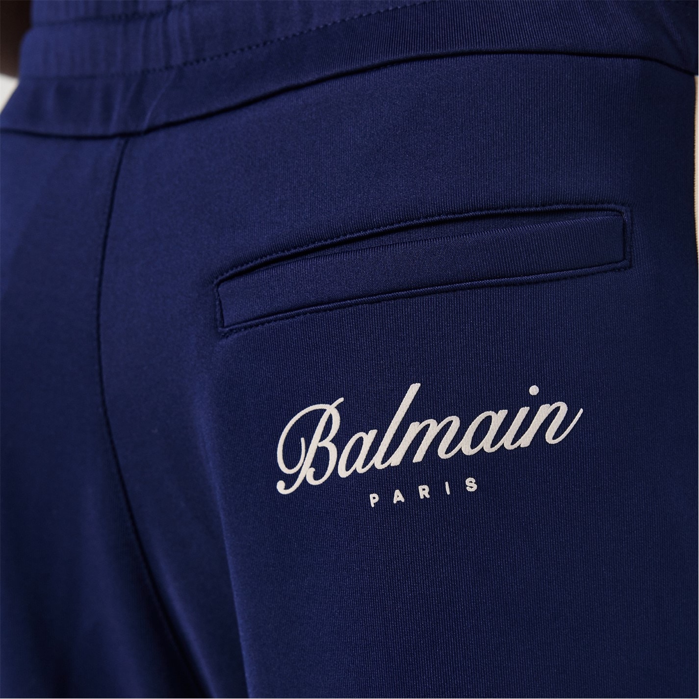 BALMAIN | Men's College Open Cuff Woven Joggers | Men | Blue | Flannels