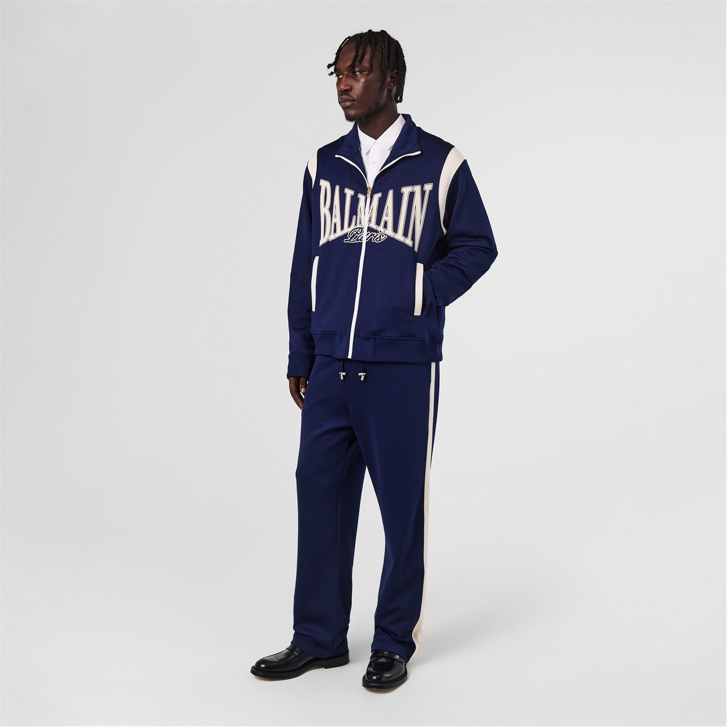 BALMAIN | Men's College Open Cuff Woven Joggers | Men | Blue | Flannels