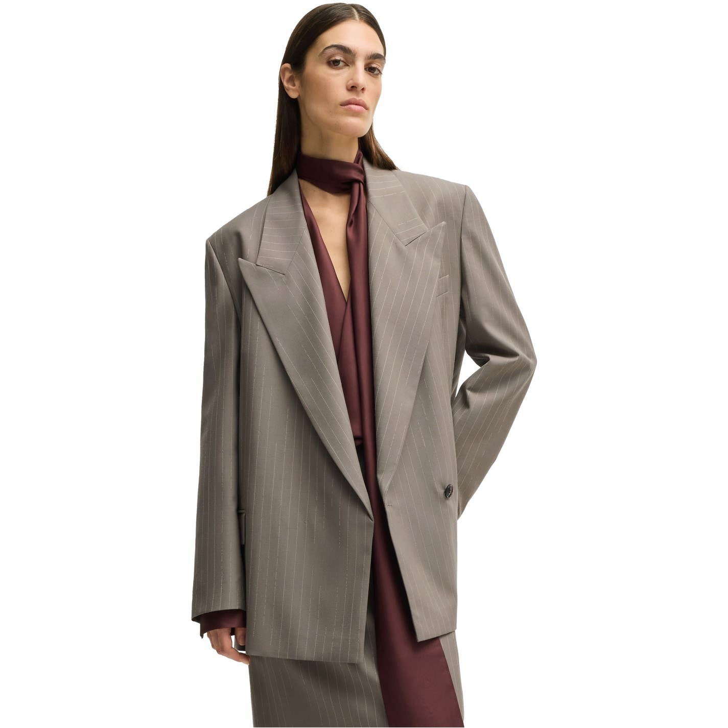 Boss | Women's Jafranci1 Structured Formal Jacket | Women | Open Grey ...