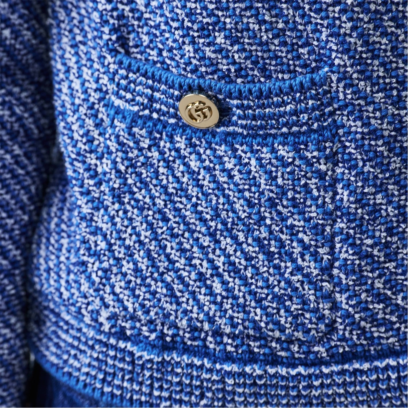 GUCCI | Cotton Crewneck Cardigan | Women | Light Denim | Flannels