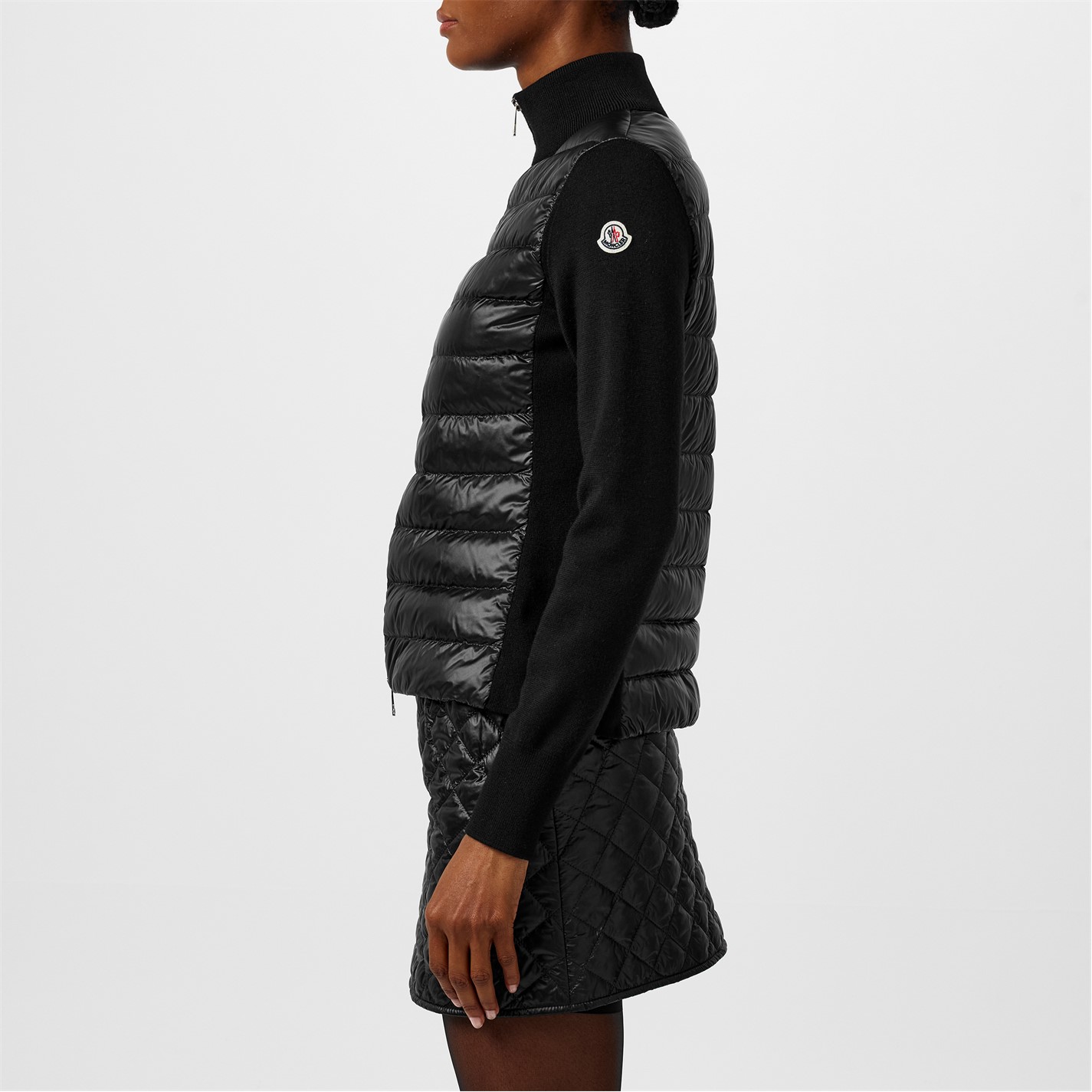 MONCLER | Women's Down Padded Funnel Neck Long Sleeve Hybrid Jacket ...