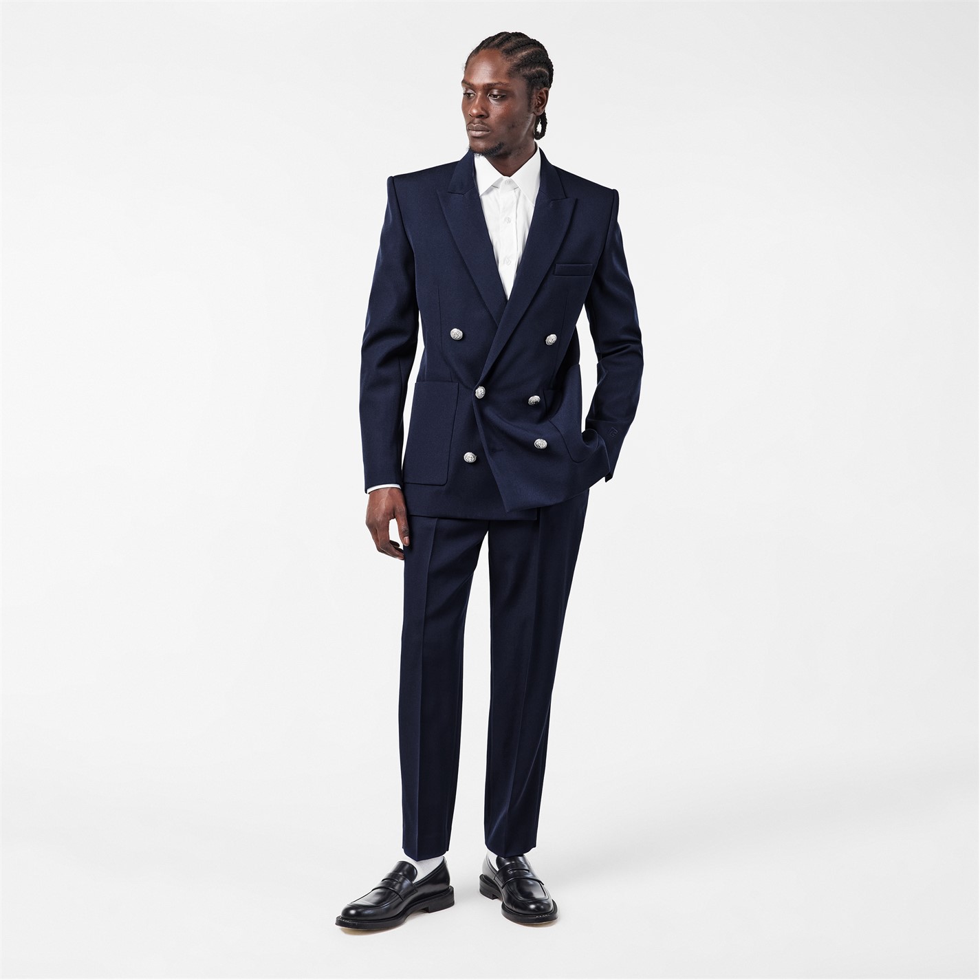 BALMAIN | Men's Tailor Straight Leg Trouser | Men | Navy | Flannels