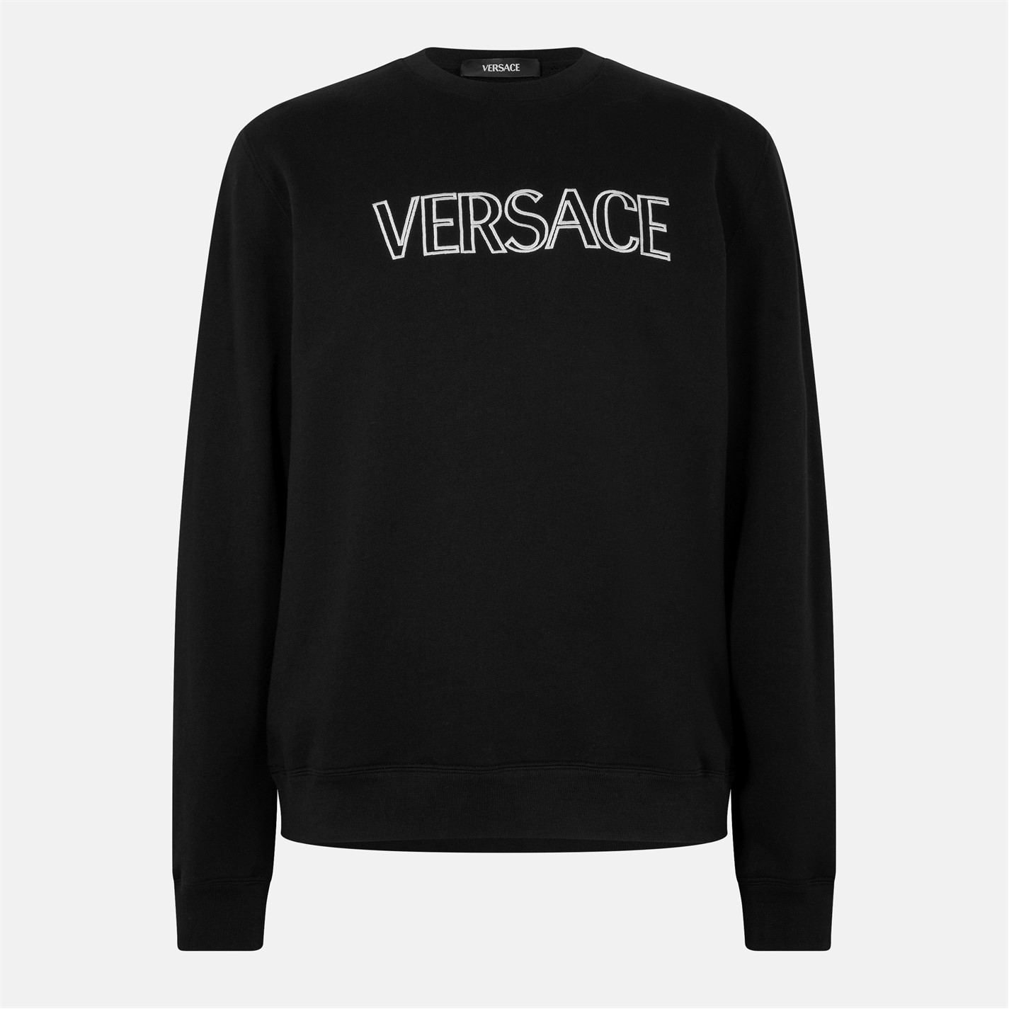VERSACE | Logo Crew Sweater | Men | Black-White | Flannels
