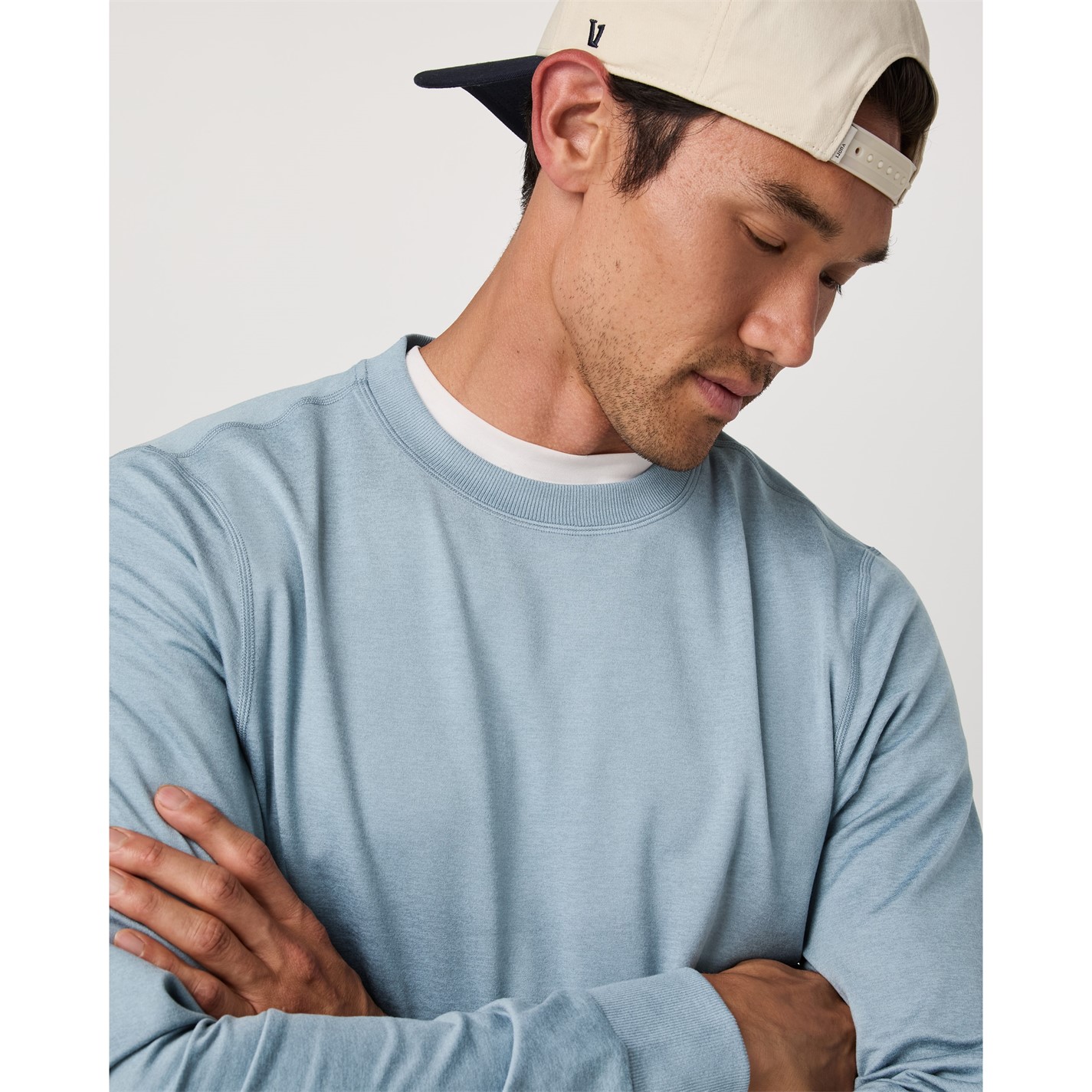VUORI | Men's Ponto Tailored Fit Crew Sweatshirt | Men | Grey | Flannels