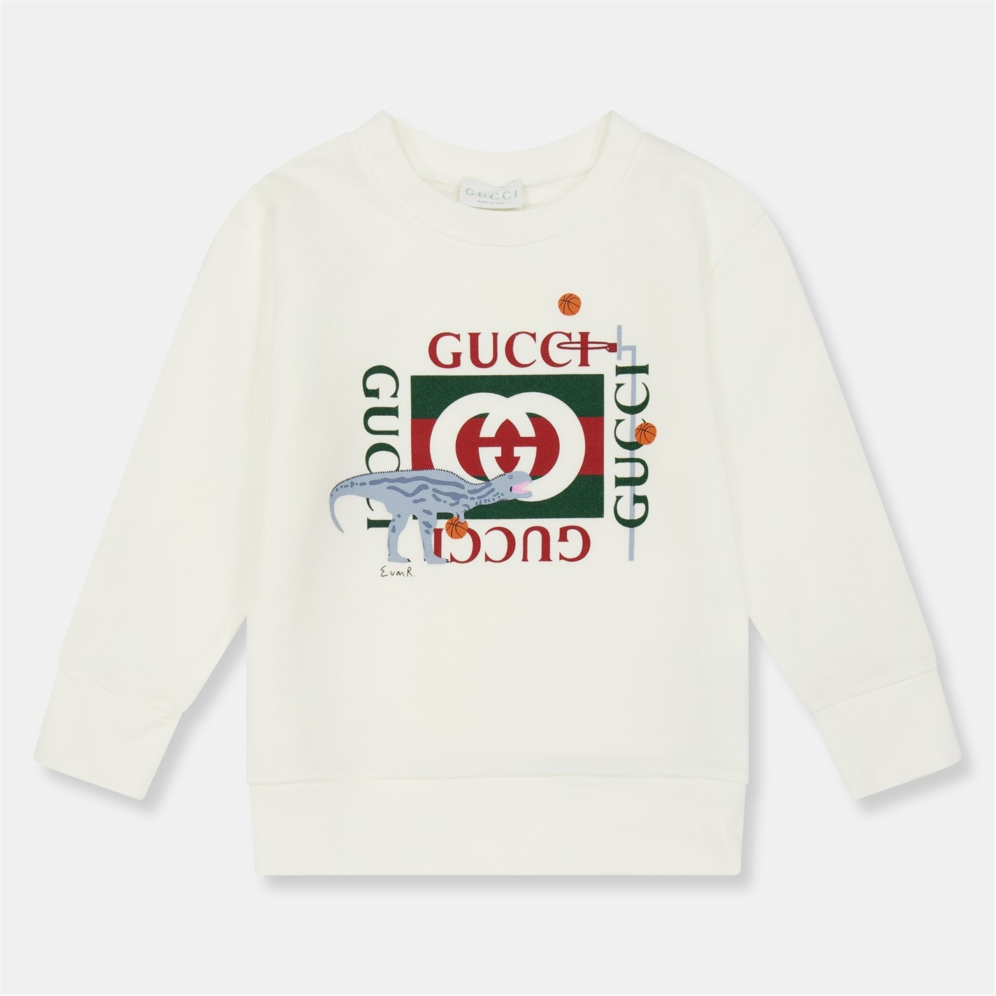 GUCCI | Kids' Logo Crew Sweatshirt | Kids | White 9214 | Flannels
