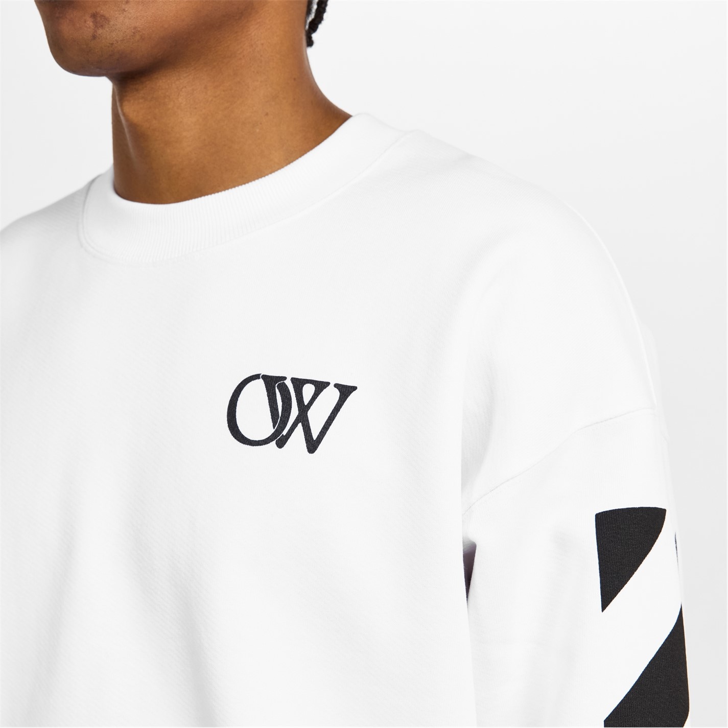 Off White | Men's Skate Crew Sweatshirt | Men | White-Black | Flannels