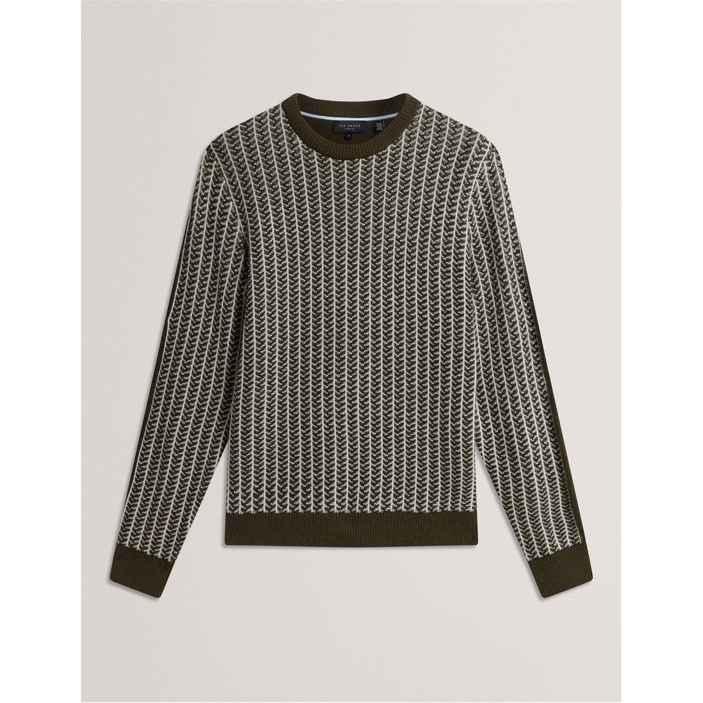 Ted Baker | Men's Textured Crew Sweatshirt | Men | Olive | Flannels