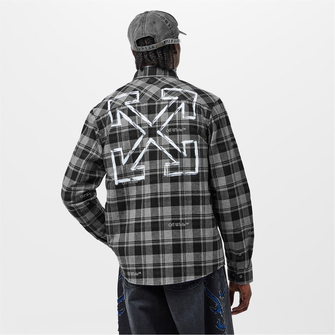 OFF WHITE | Men's Long Sleeve Dress Shirt | Men | Grey/White | Flannels