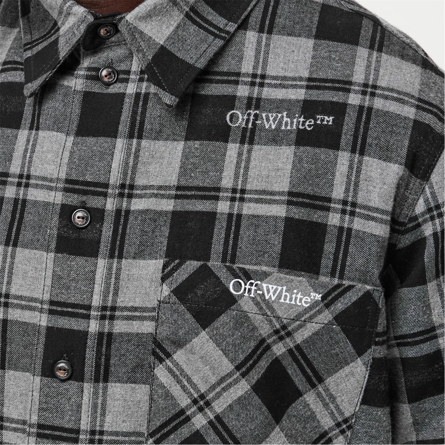OFF WHITE | Men's Long Sleeve Dress Shirt | Men | Grey/White | Flannels