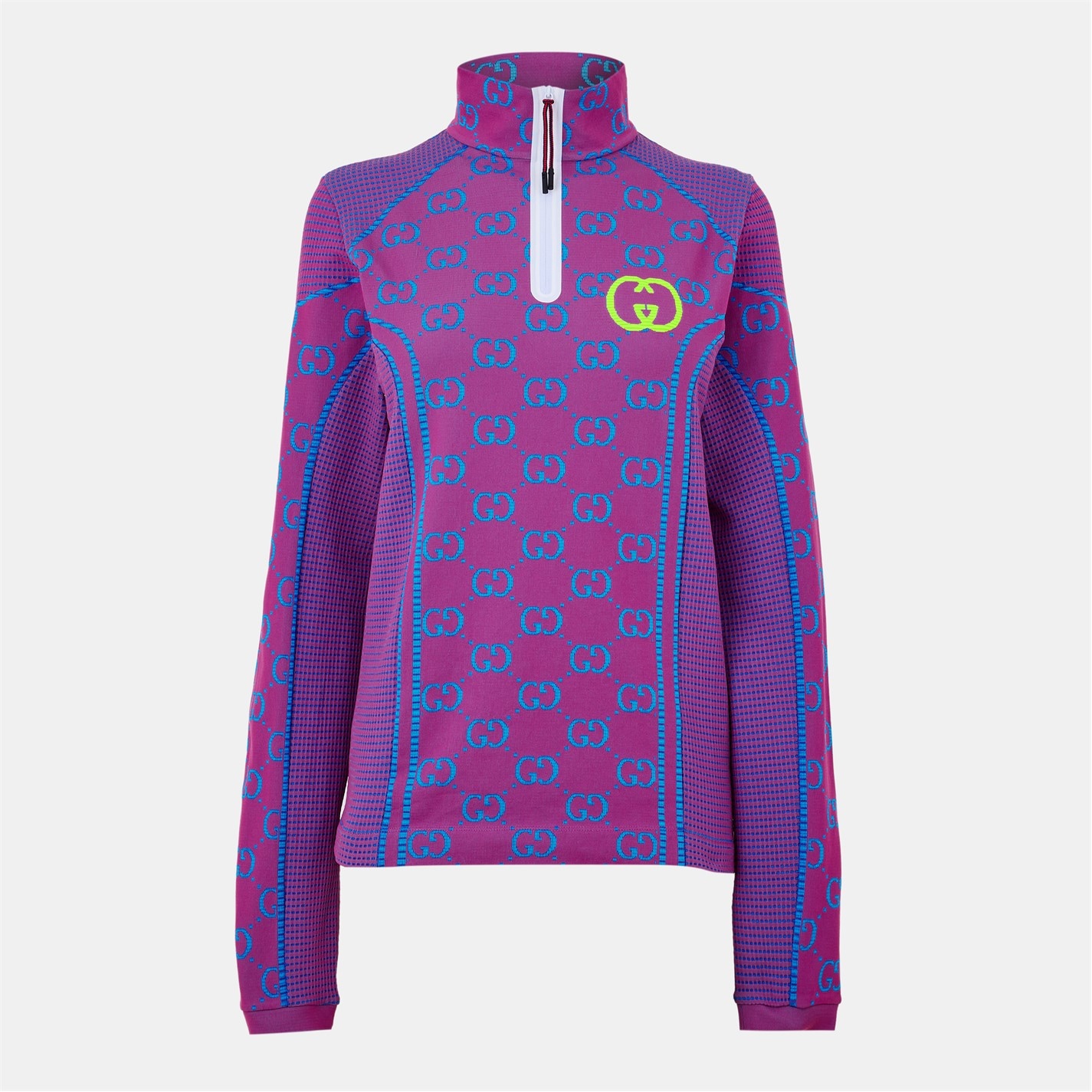 GUCCI | Men's quarter Zip Fleece Top | Men | Cyclmn/Trqs | Flannels